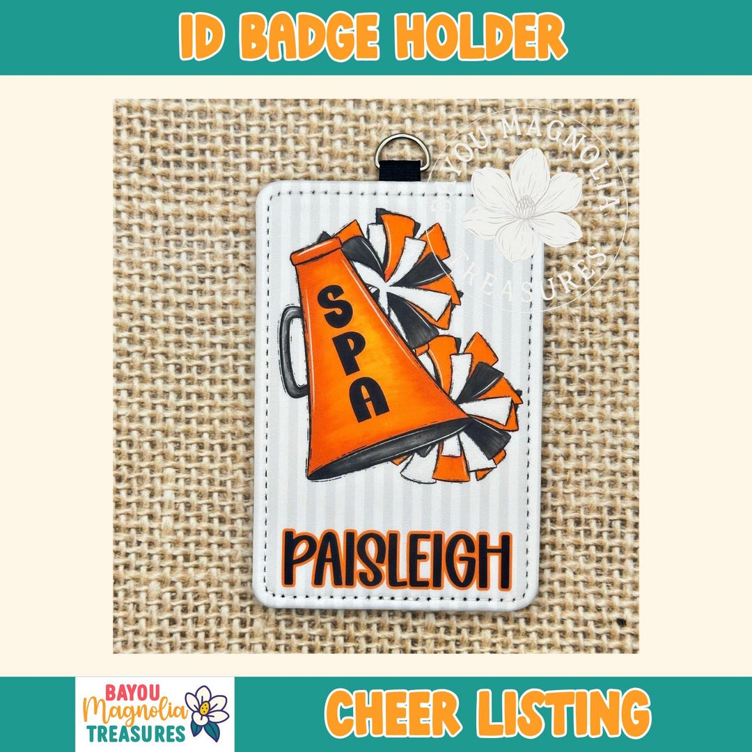 Personalized Cheer ID Badge Holder: Custom Name & Colors - Etsy