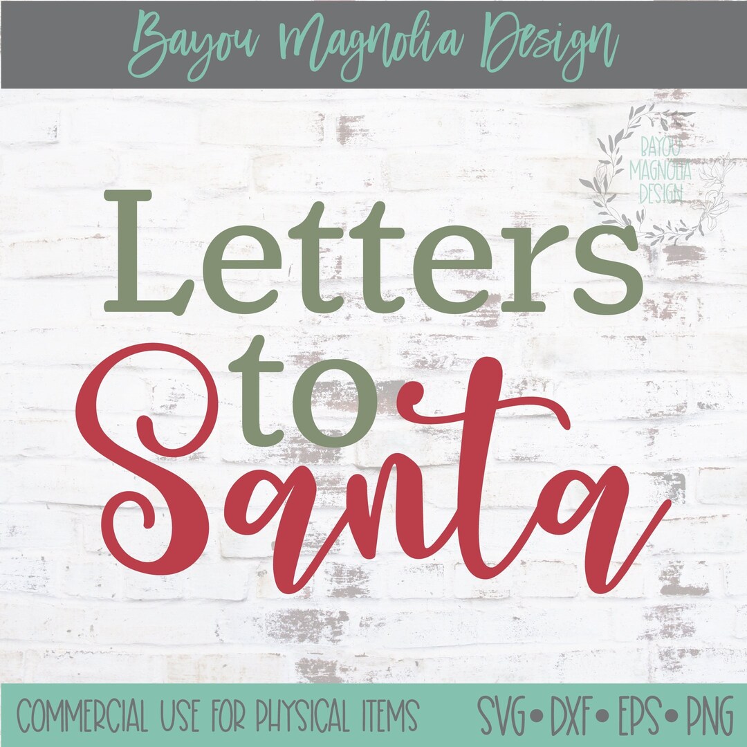 Letters to Santa SVG: Christmas Sign, Mailbox Decal (digital Files) - Etsy