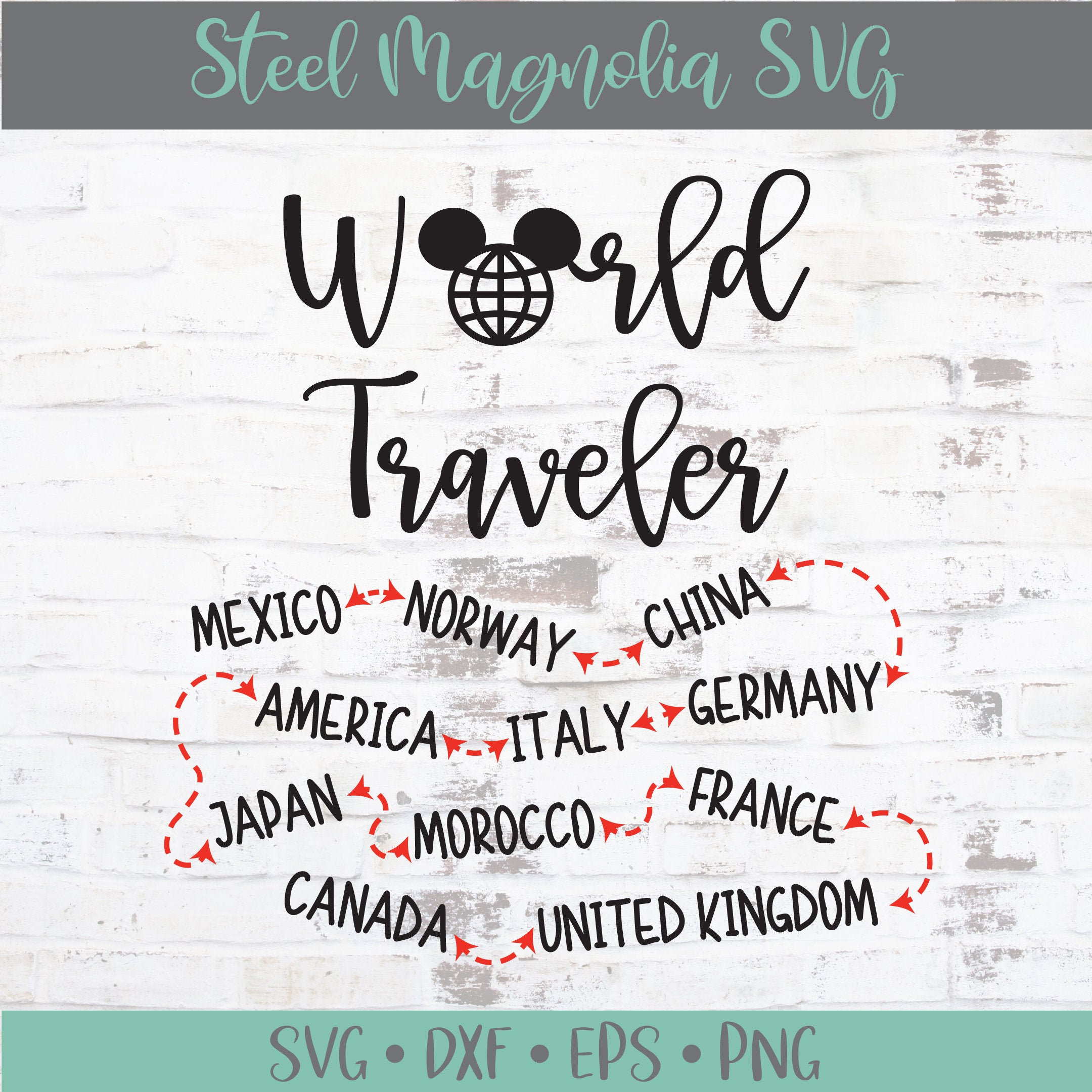 Silhouette Cricut Cut File Epcot SVG World Traveler Epcot SVG World ...