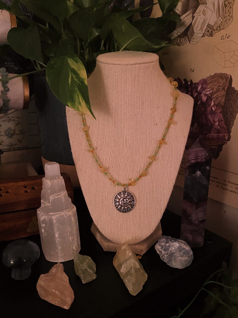 Sun/moon Zodiac Signs Necklace Citrine - Etsy
