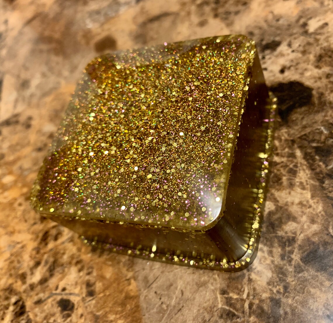 Gold trinket box with lid. Gold jewelry box with lid. Stash | Etsy