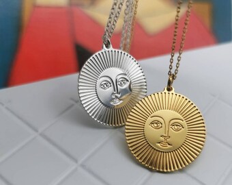 Sun Medallion Necklace - Etsy