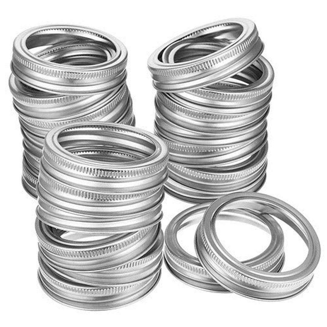 24 Pcs Regular Mouth Canning Jar Metal Rings Split-type Jar Bands ...
