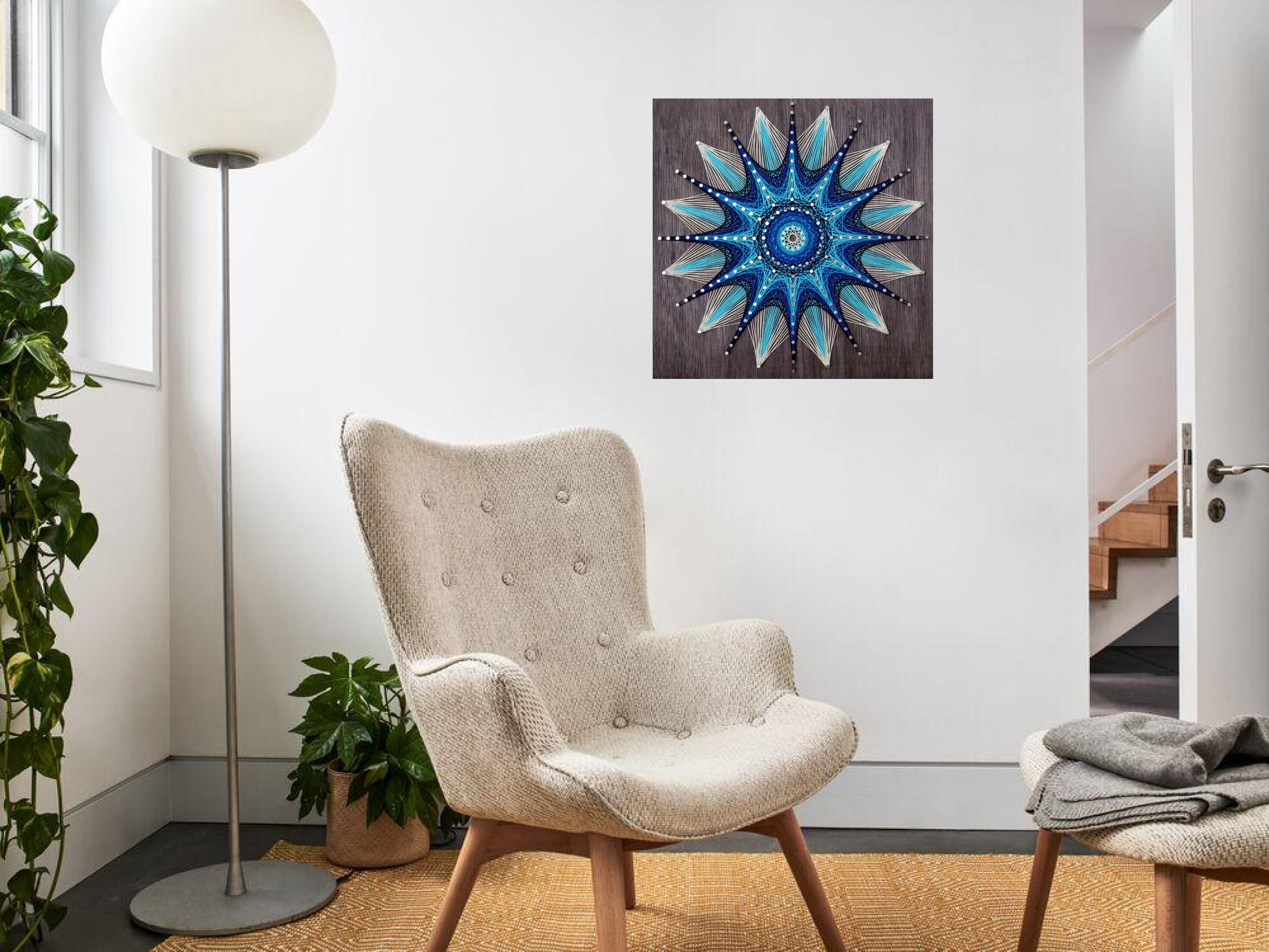 STRING ART Blue Art Blue Decor Wall Decor Bedroom Art - Etsy Polska