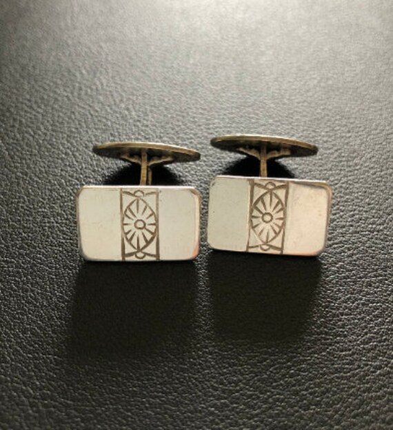Vintage Scandinavian Designer Silver Cufflinks by Car… - Gem