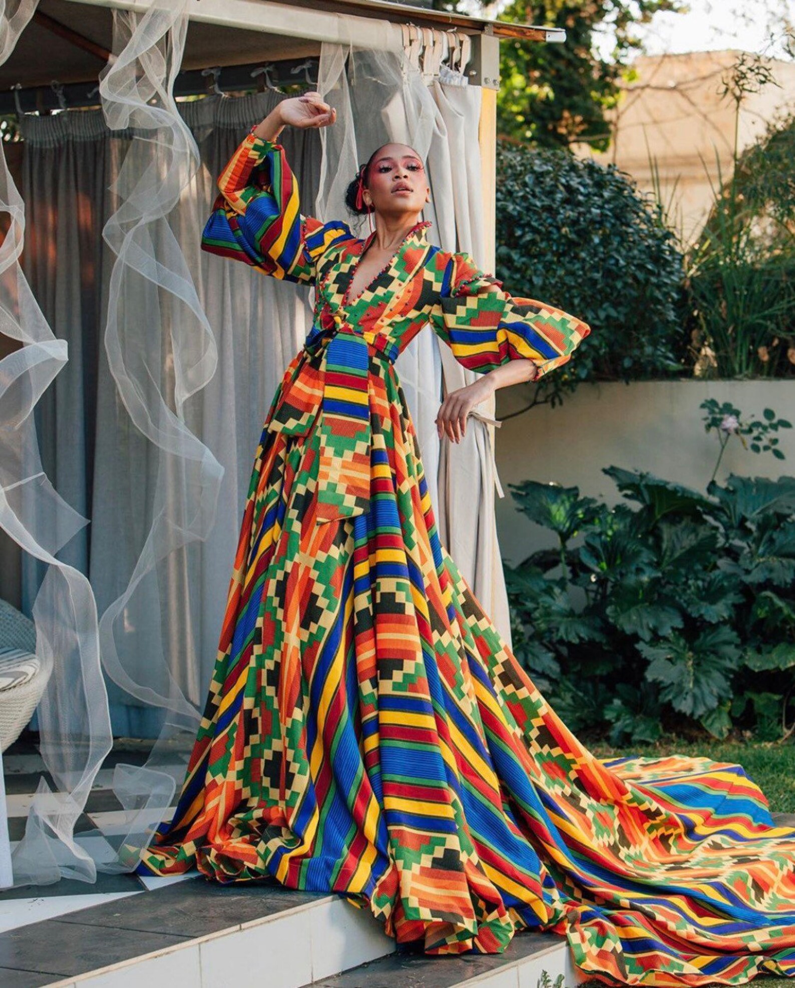 African Dress, Ankara Maxi Dress, African Print Halter Neck Dress ...