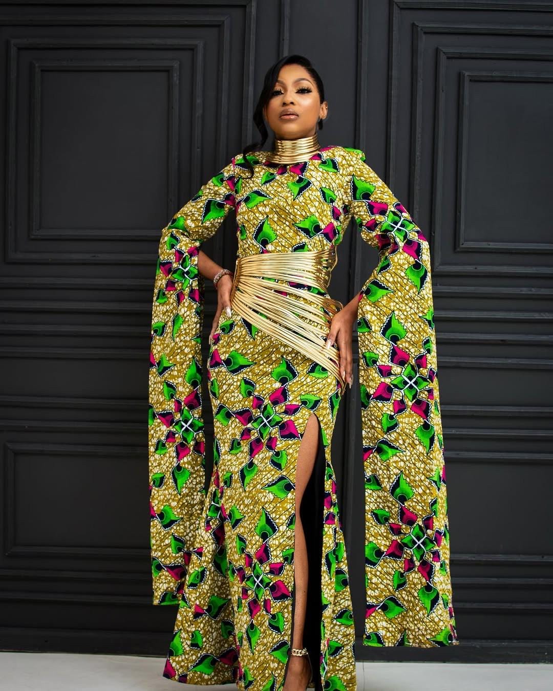 African Dress, Ankara Maxi Dress, African Print Halter Neck Dress ...
