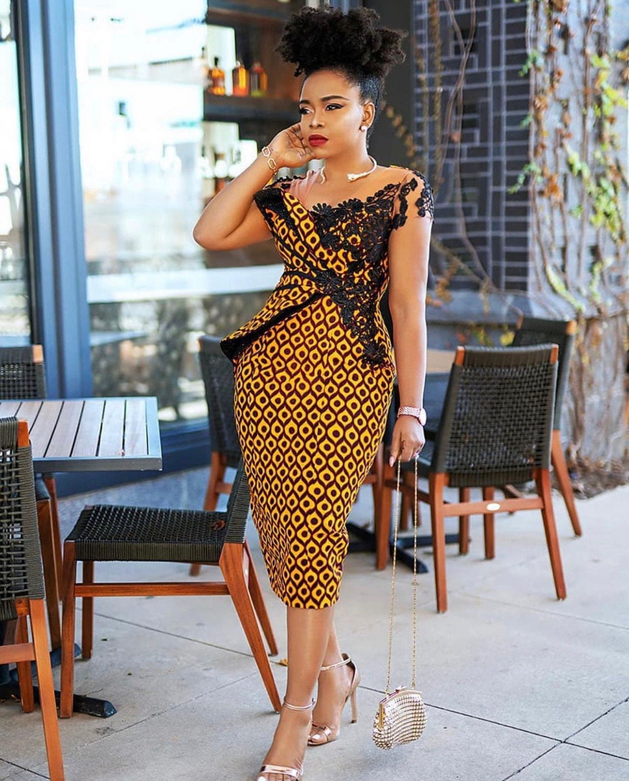 African Bodycon Dress, Ankara Midi Dress, African Print Dress, African Outfit, African Maxi ...