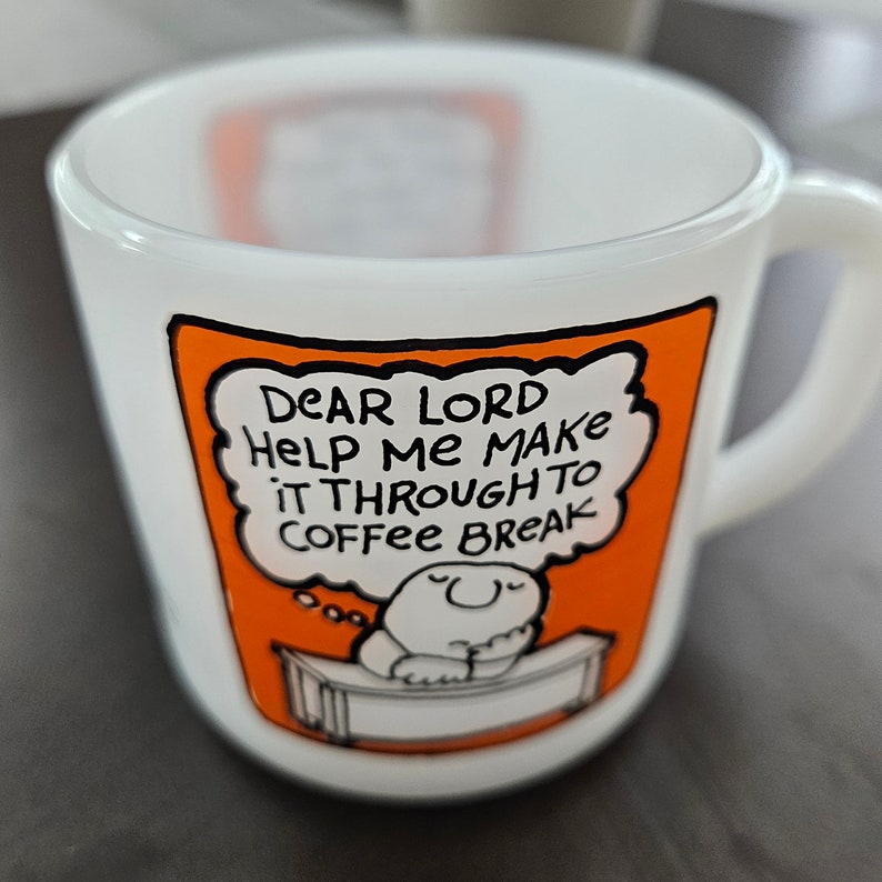 Vintage Ziggy Cartoon Milk Glass Mug 1970s Coffee Break - Etsy