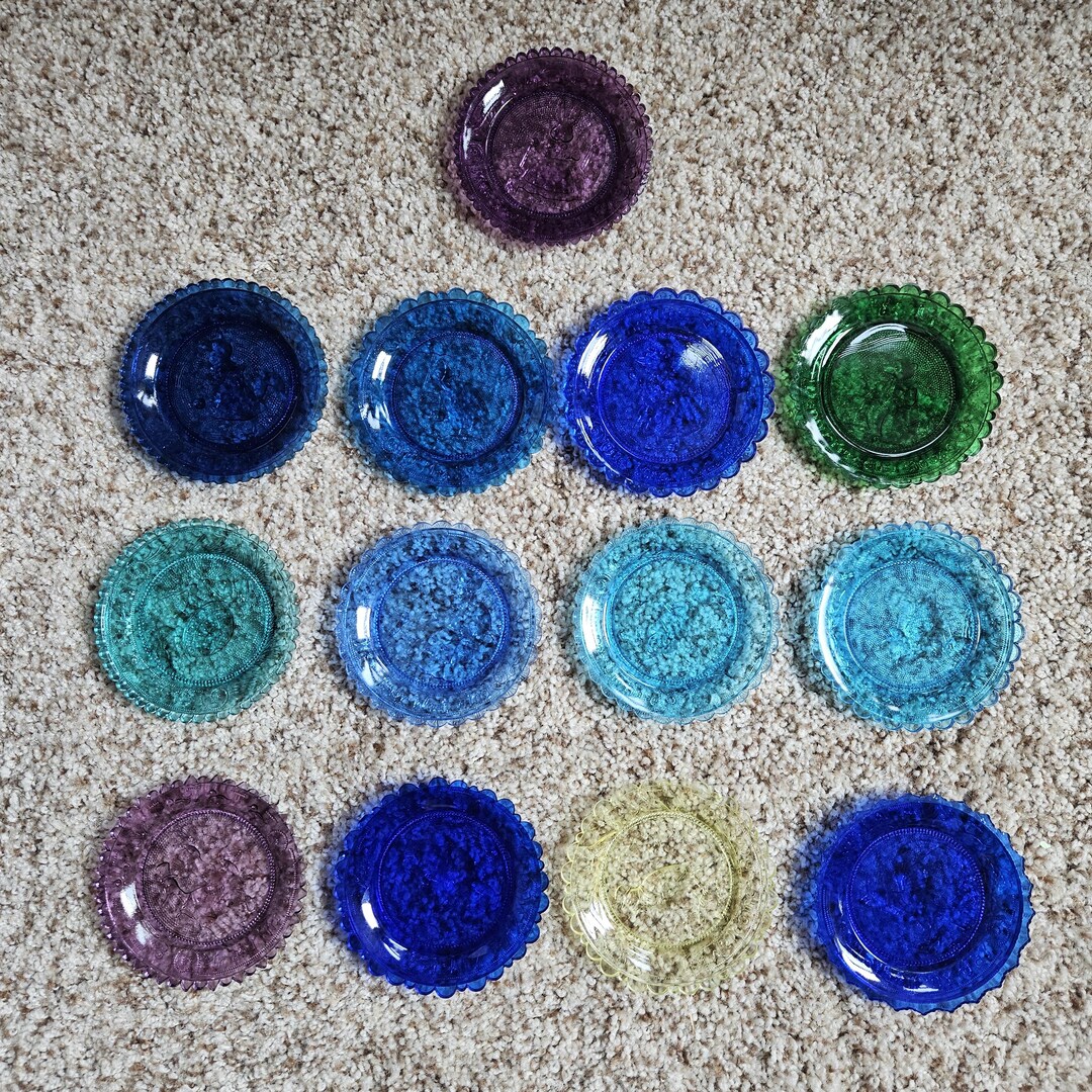 Vintage Set 13 Pairpoint Peter Rabbit and Friends Glass Coasters ...