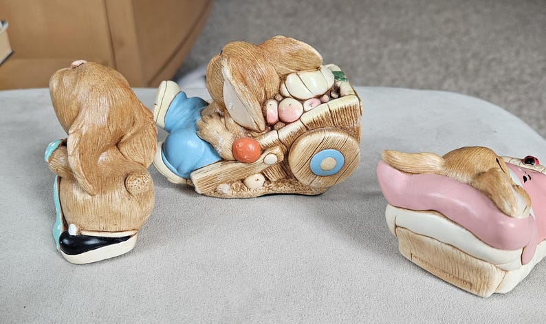 Vintage Pendelfin Bunny Rabbit Figurines Set 3 Collectibles England - Etsy