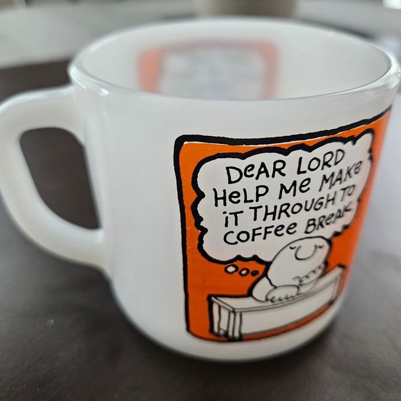 Vintage Ziggy Cartoon Milk Glass Mug 1970s Coffee Break - Etsy