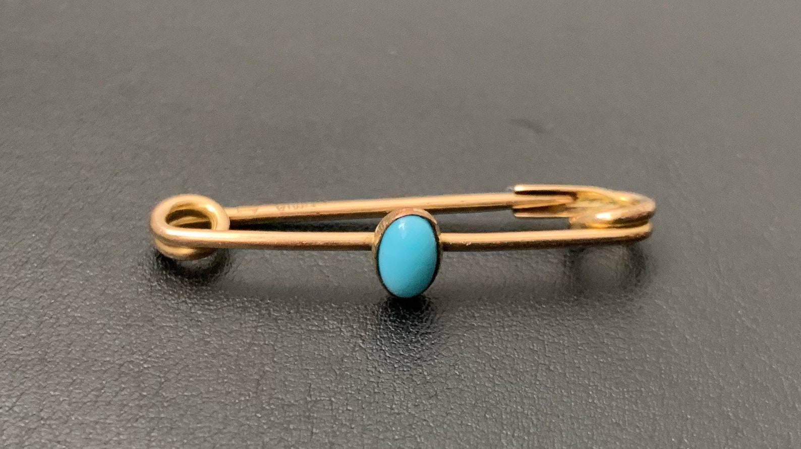 Victorian Vermeil/gold on Silver Turquoise Brooch Pin - Etsy