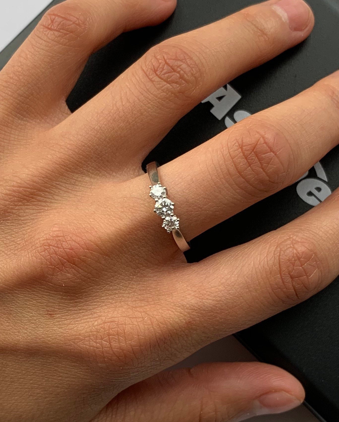 Vintage 0.35 CTW Diamond Trilogy Platinum Ringengagement - Etsy UK