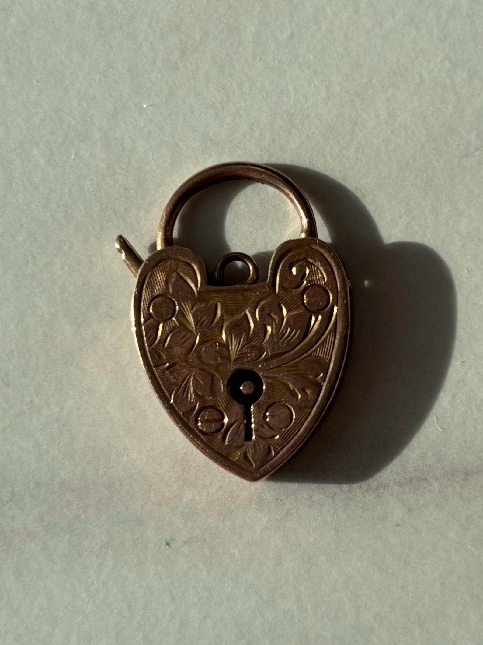 Vintage 9ct Gold Large Engraved Heart Shaped Padlock Charm - Etsy