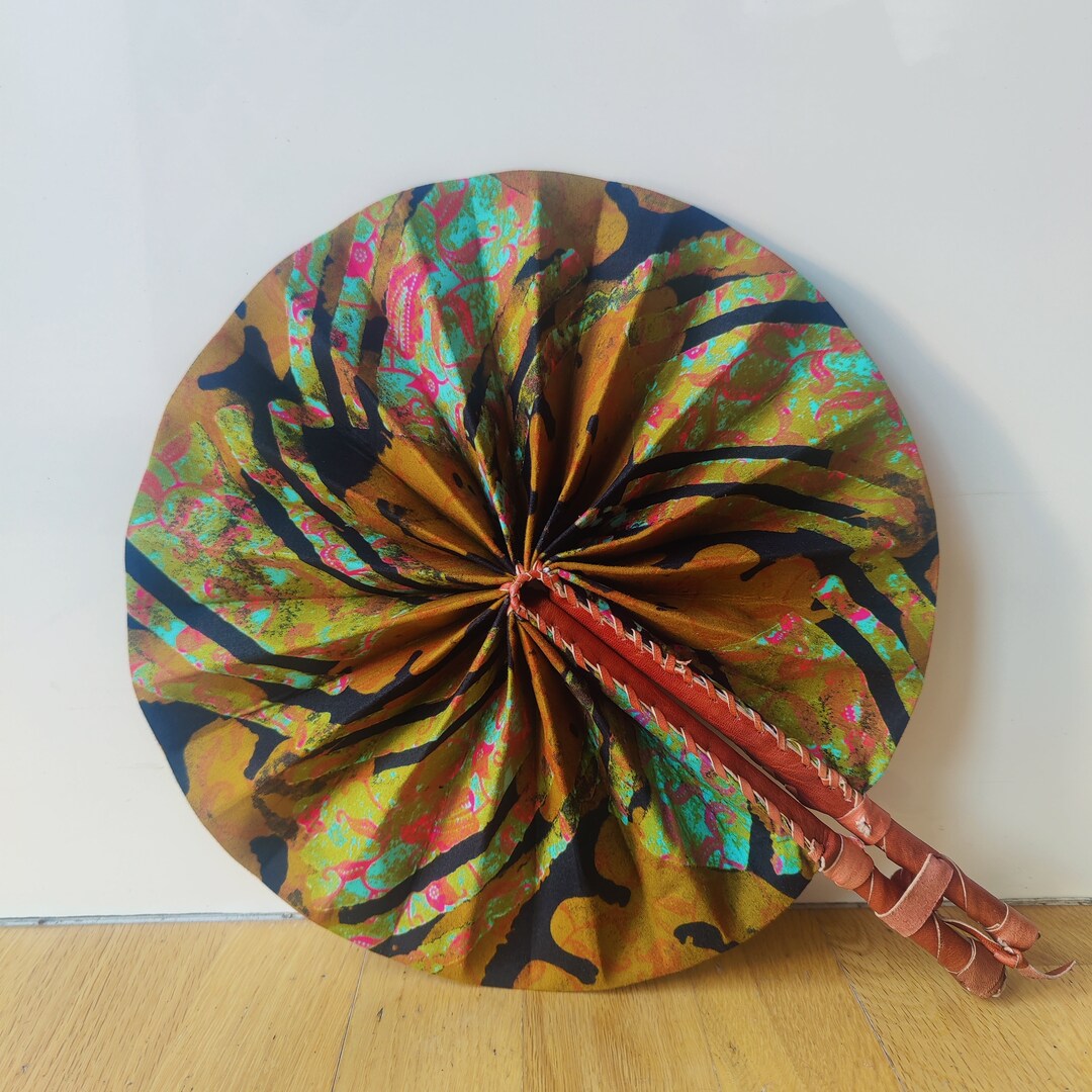 African Print Fan- Marble - Etsy