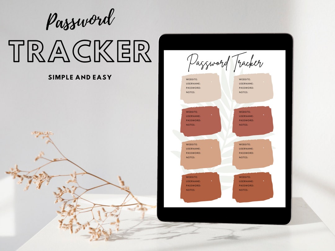 Password Tracker | Printable Password Tracker Journal | Digital ...