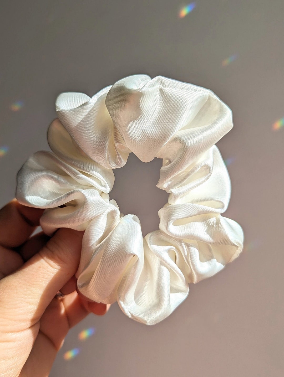 Super Soft White Satin Scrunchie for Healthy Hair - Etsy