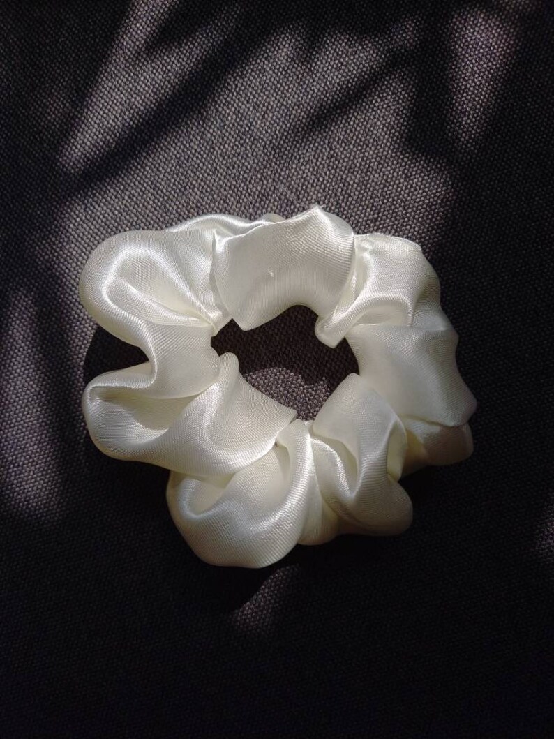 Super Soft White Satin Scrunchie for Healthy Hair - Etsy