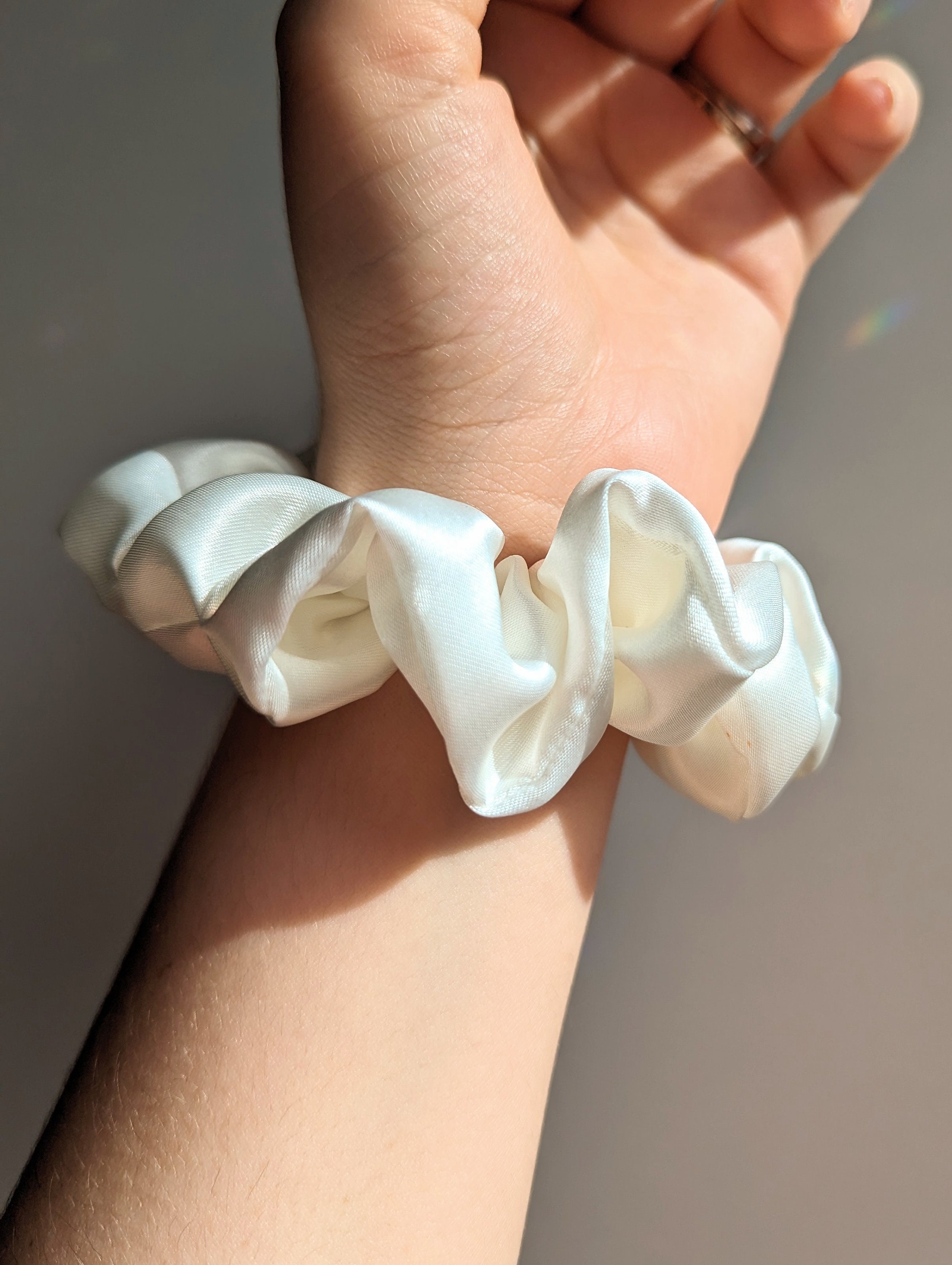 Super Soft White Satin Scrunchie for Healthy Hair - Etsy