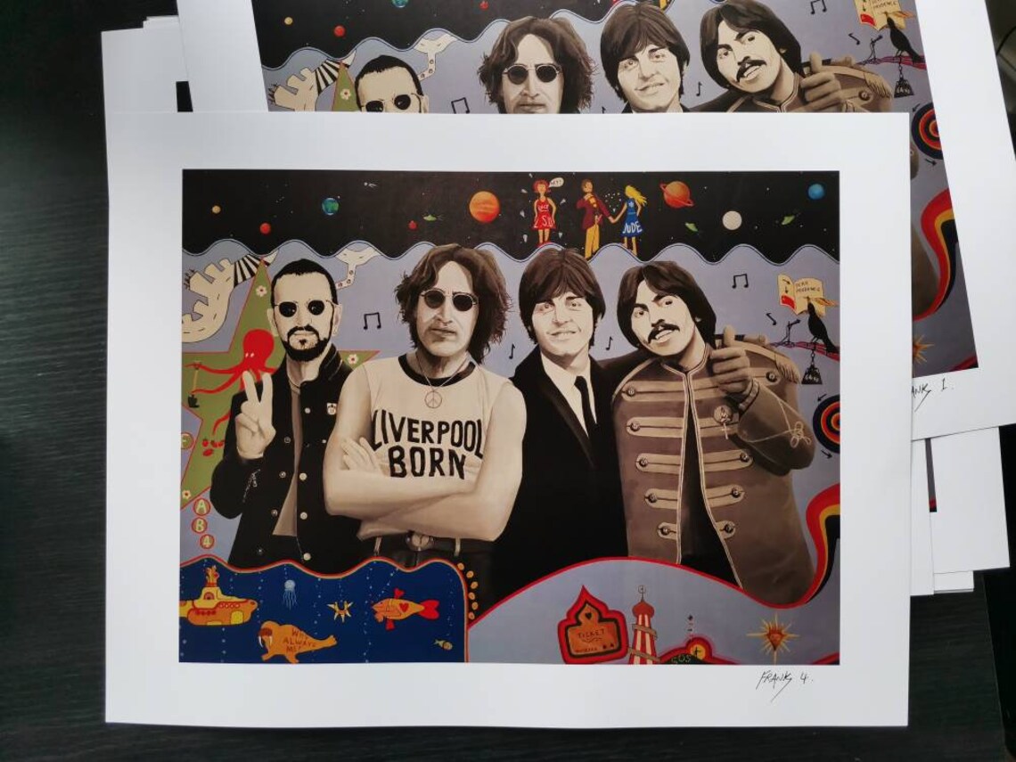 The Beatles, Beatles Art Print, Signed, and Numbered. John Lennon ...
