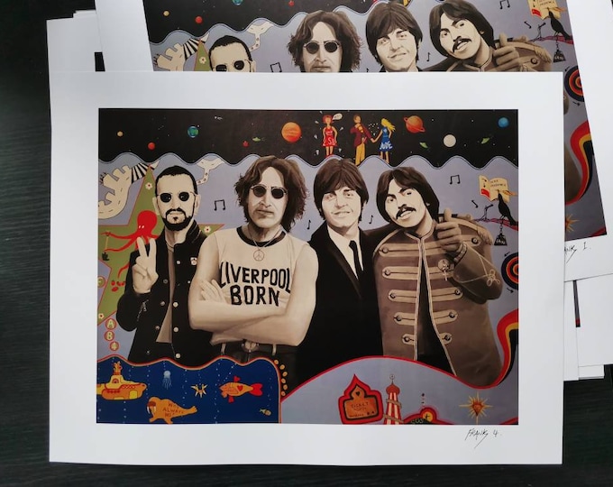 The Beatles, Beatles Art Print, Signed, and Numbered. John Lennon ...