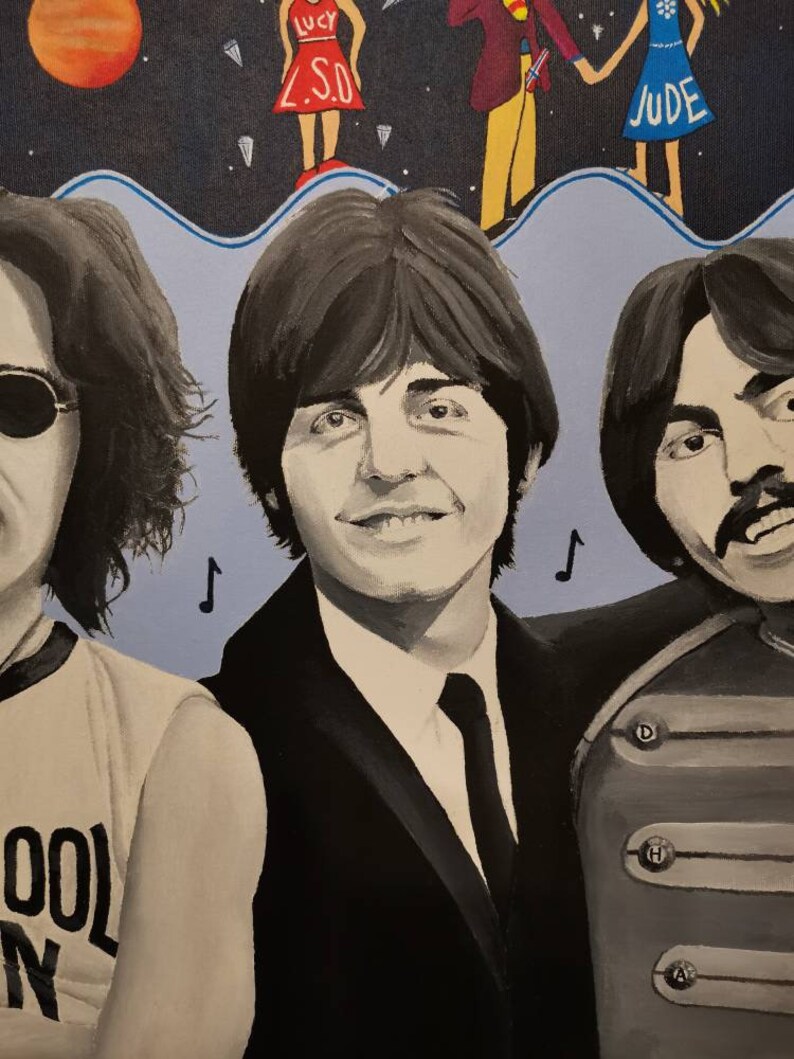 The Beatles, Beatles Art Print, Signed, and Numbered. John Lennon, George Harrison, Ringo Starr ...