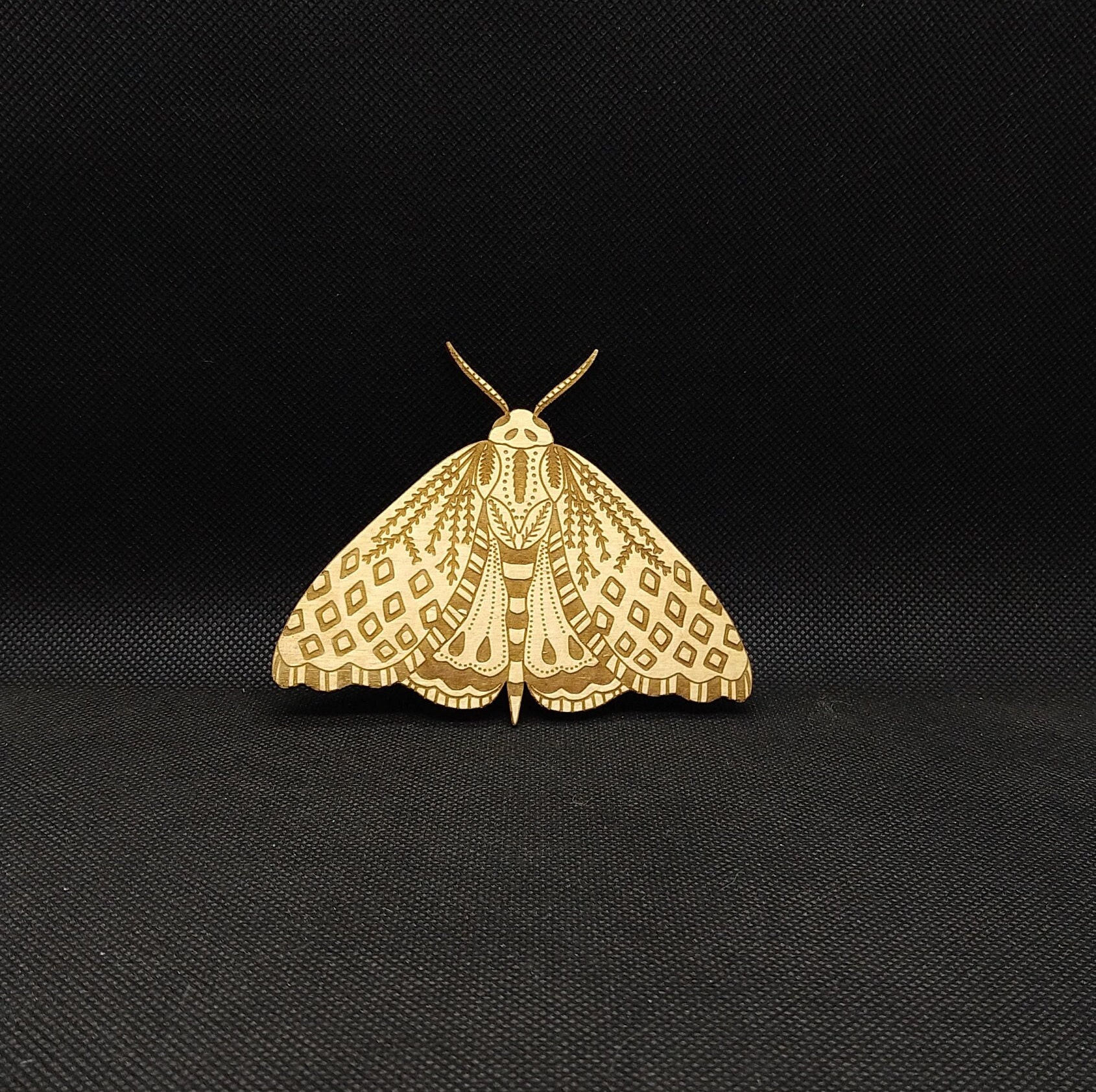 Folk Art Moth, Hand-drawn, Laser-etched and Cut From Wood - Etsy UK