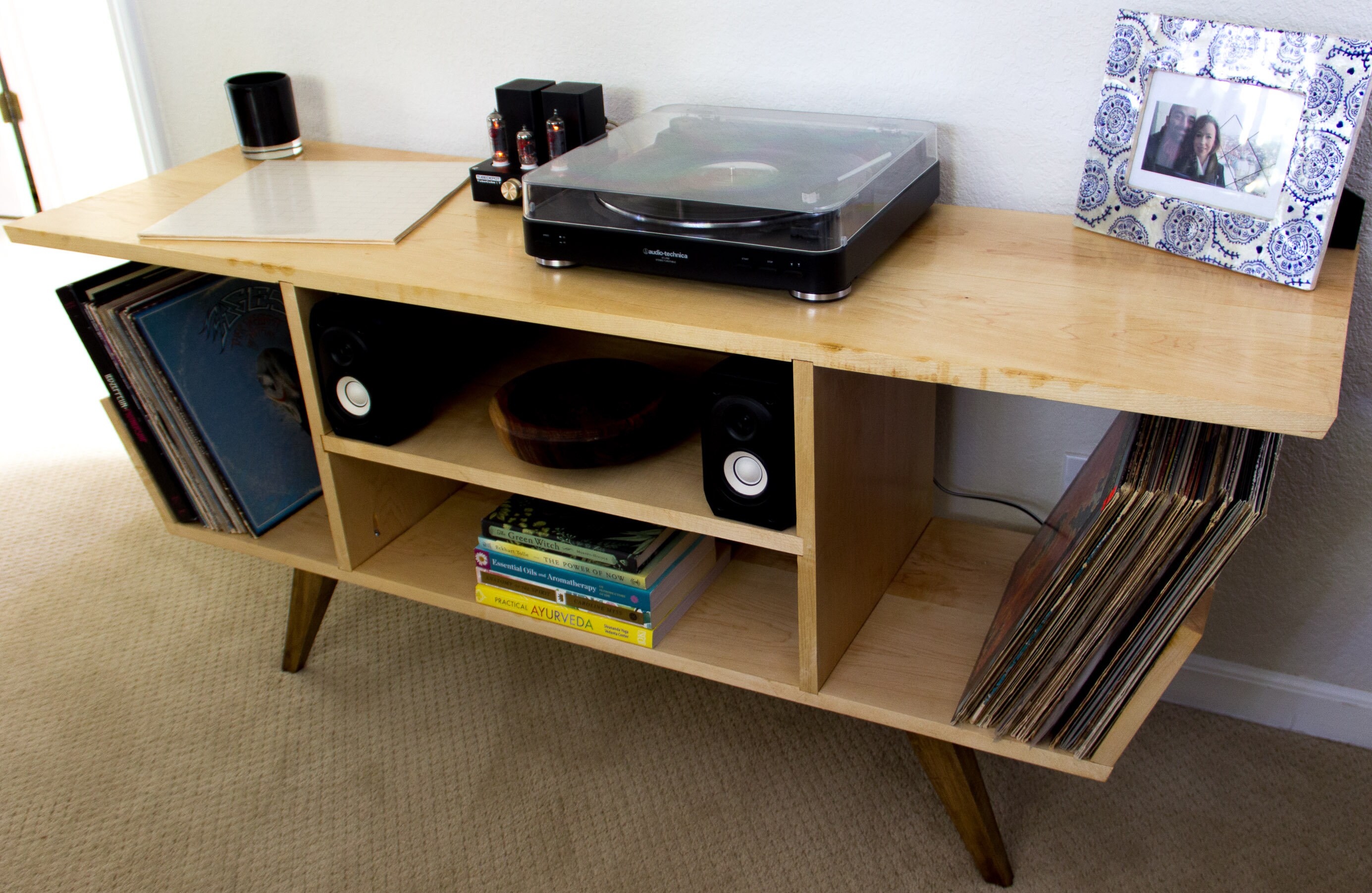 Maple Credenza With Vinyl Record Storage - Etsy