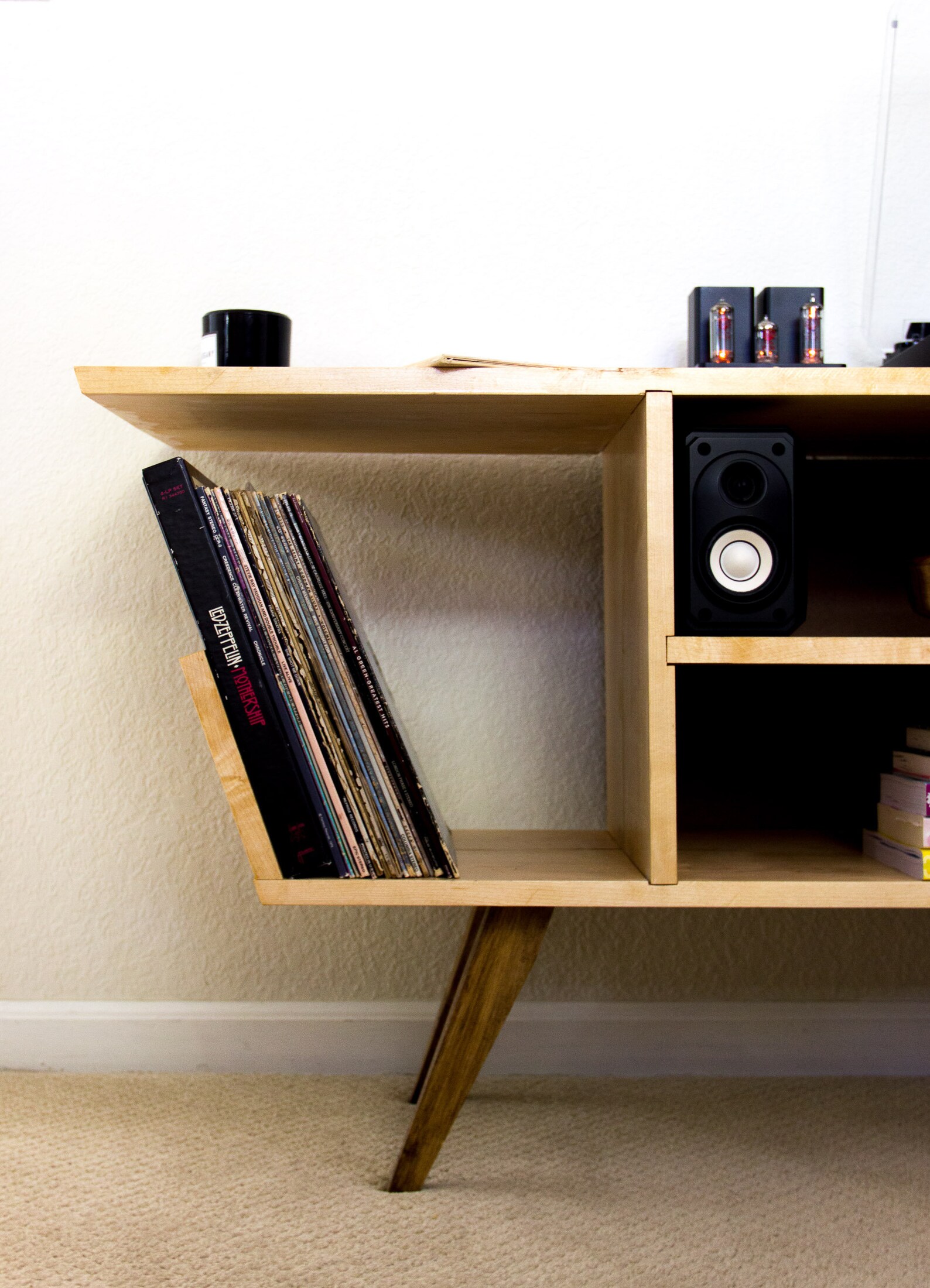 Maple Credenza With Vinyl Record Storage - Etsy