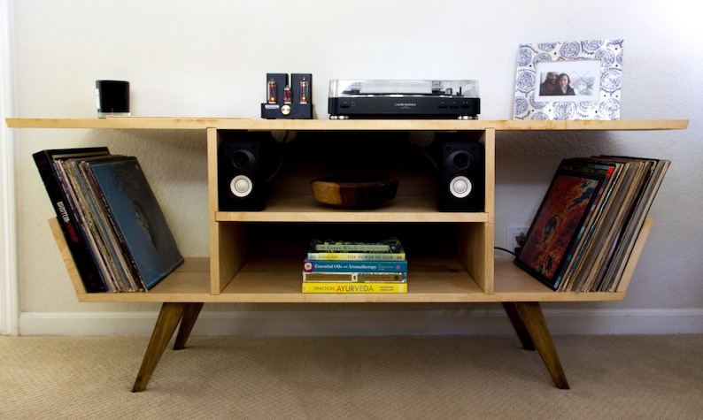 Maple Credenza With Vinyl Record Storage - Etsy