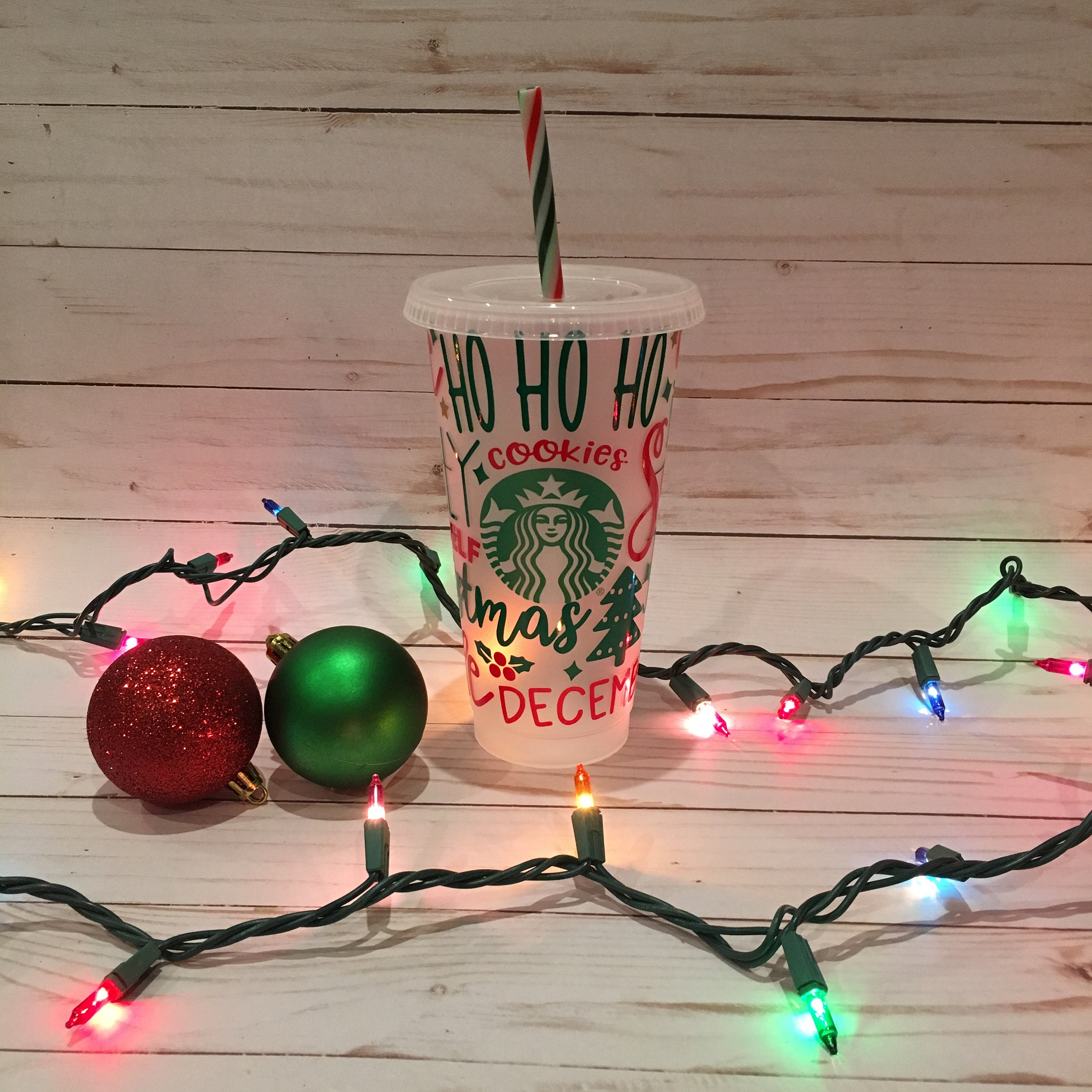 Full Wrap Christmas Starbucks Cold Cup Christmas Reusable Cup Christmas ...