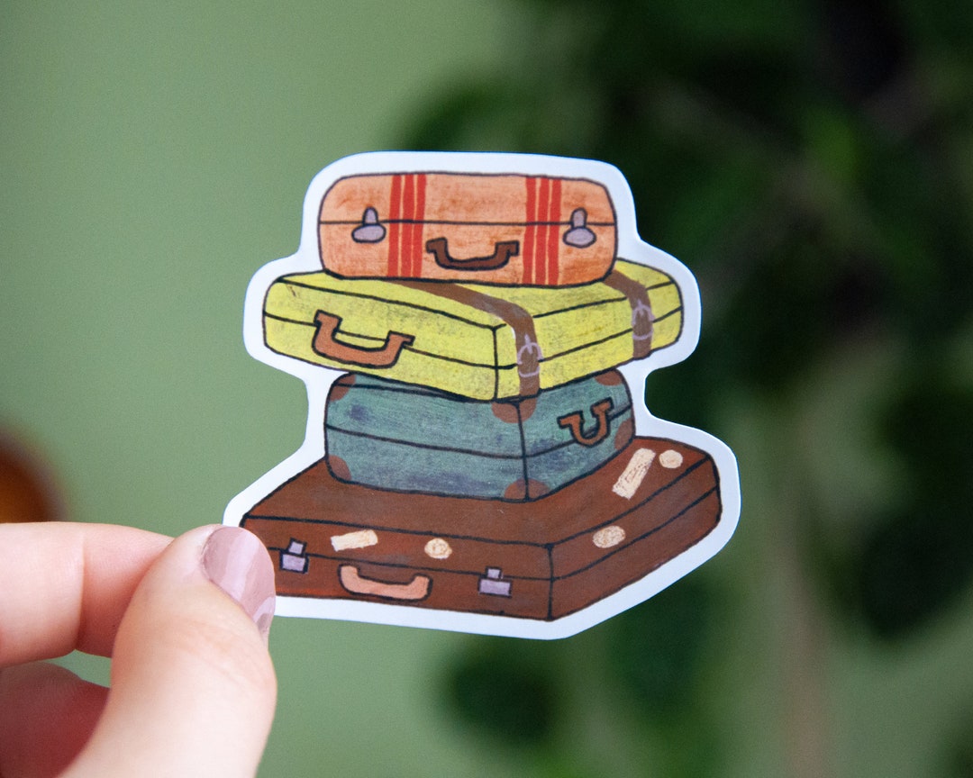 Vintage Suitcases Travel Sticker - Etsy