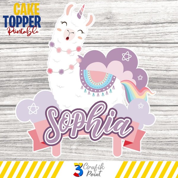 Llama and Cactus Cake Topper - Etsy