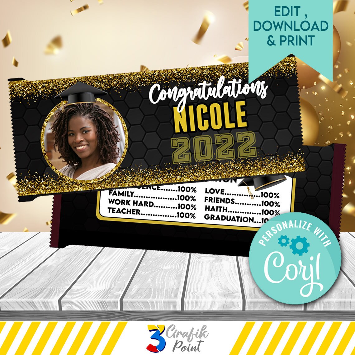 Graduation Candy Wrapper Template