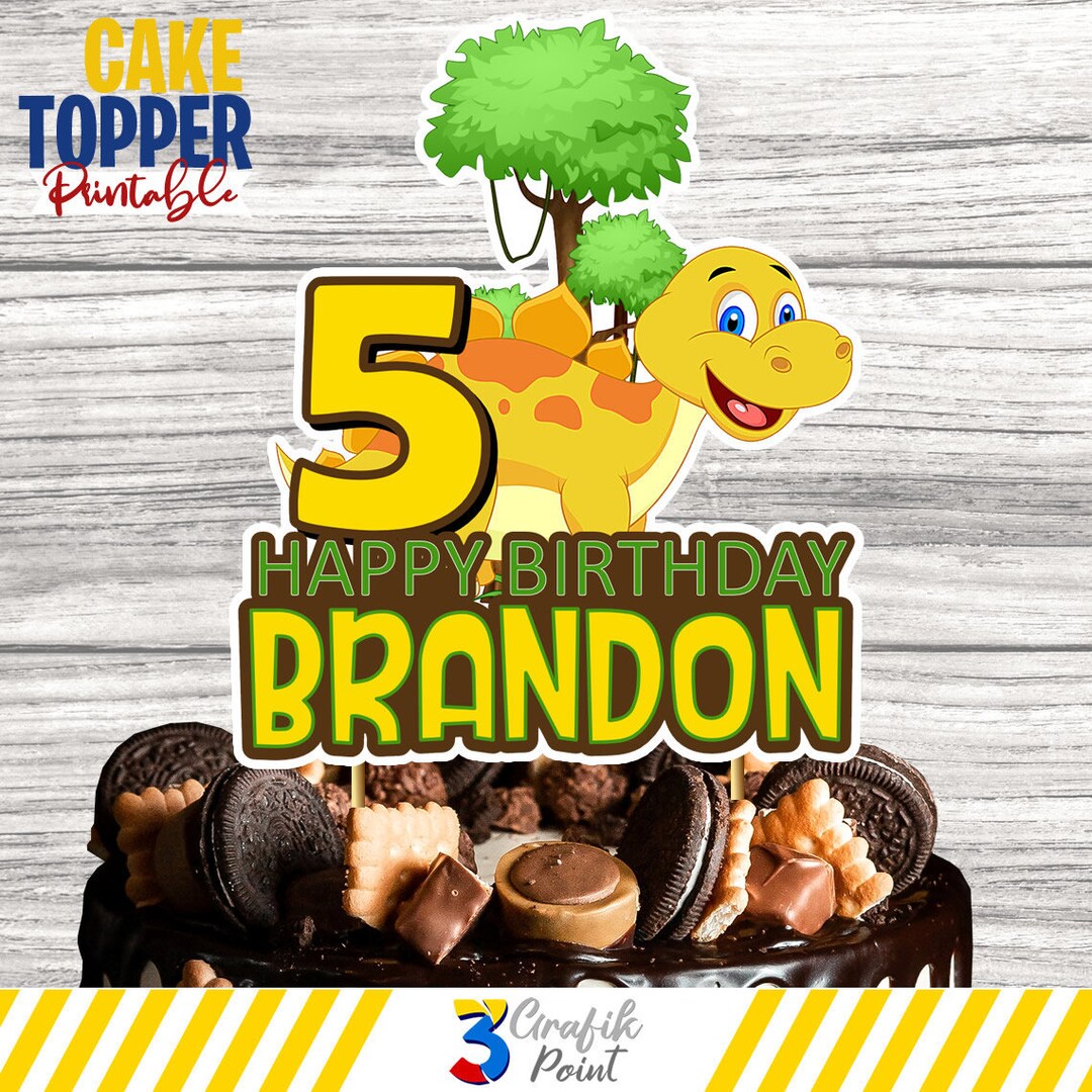 Dinosaur Cake Topper Printable, T-rex Cake Topper, Jurassic Park ...