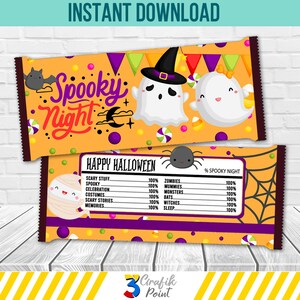 Halloween Candy Wrapper, Halloween Candy Labels, Halloween Chocolate ...