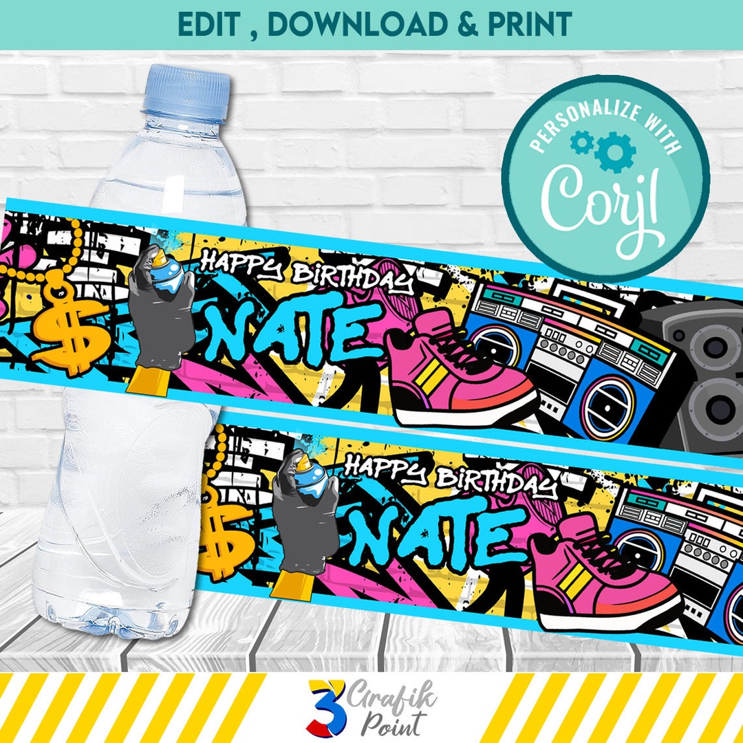 Editable Hip Hop Chip Bag Template, Graffiti Chip Bag, Party Birthday ...