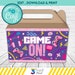 Editable Gamer Party Box Template for Birthdays With Favor Bag and ...