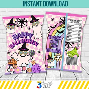 Groovy Halloween Chip Bag, Retro Halloween Chip Bag, Groovy Halloween ...