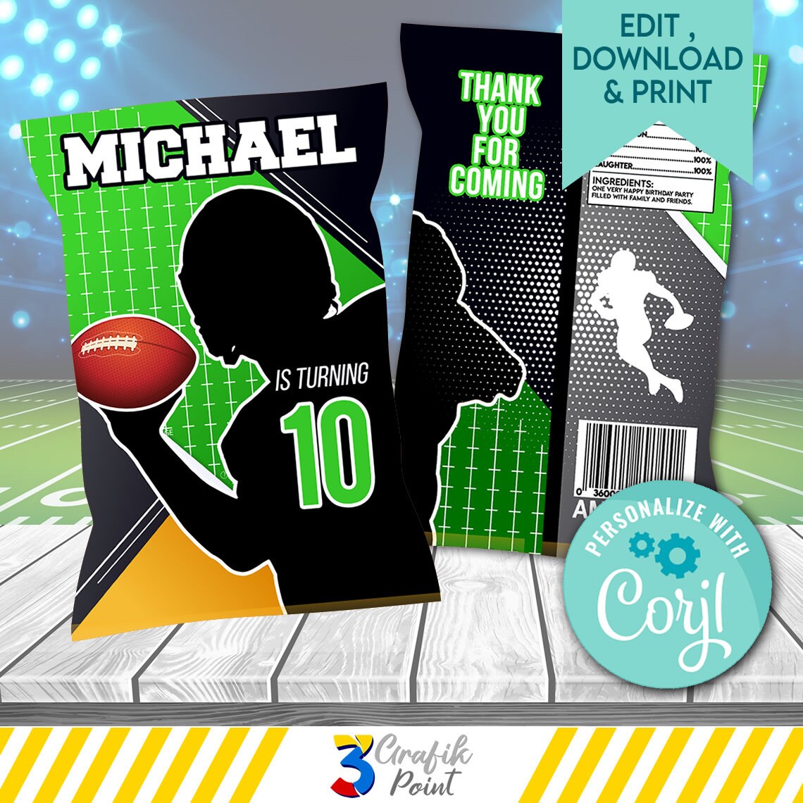 Paper, Party & Kids Party Favor Bags Party & Gifting Sports Chip Bag ...