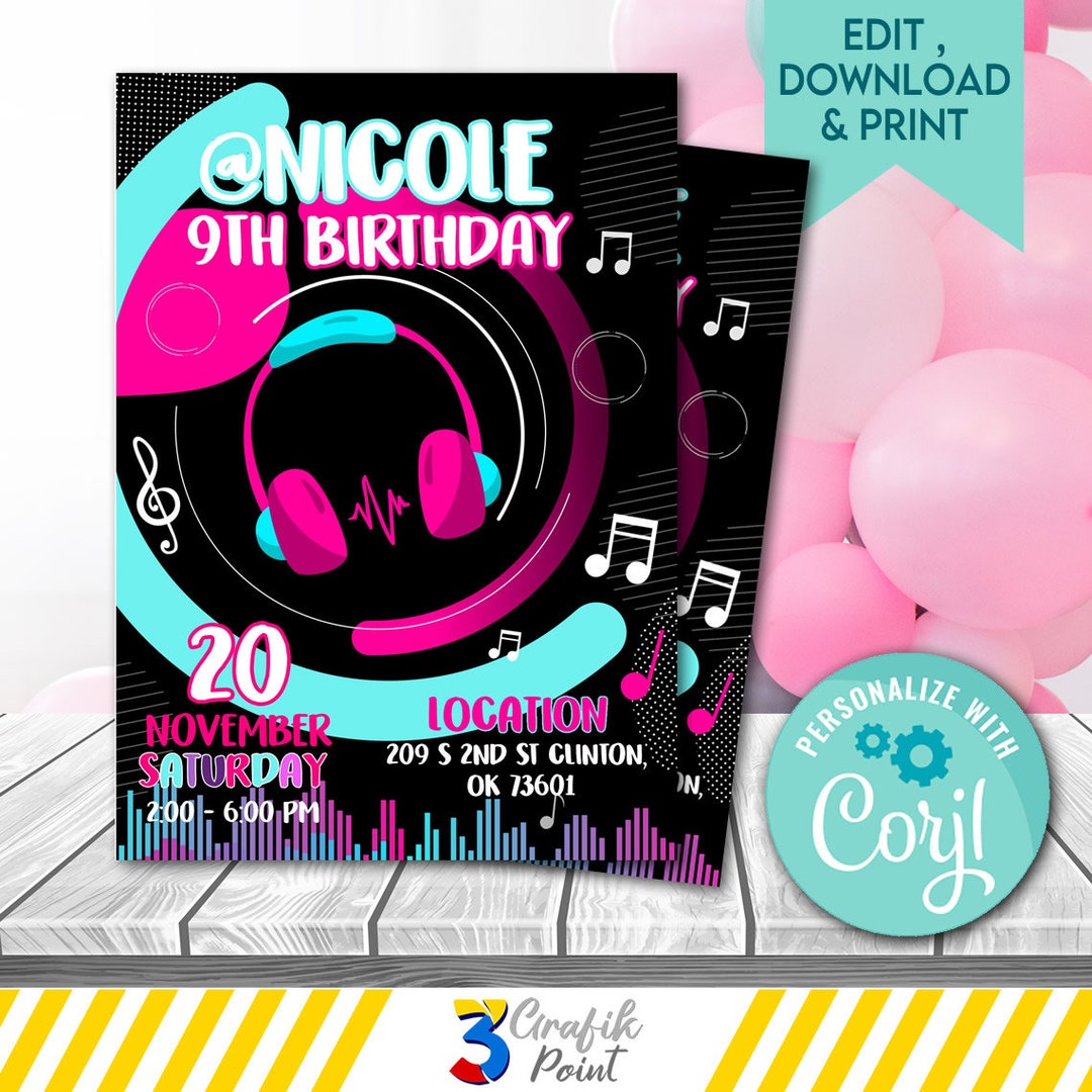 Musical Invitation, Musical Birthday Invitation, Musical Birthday ...