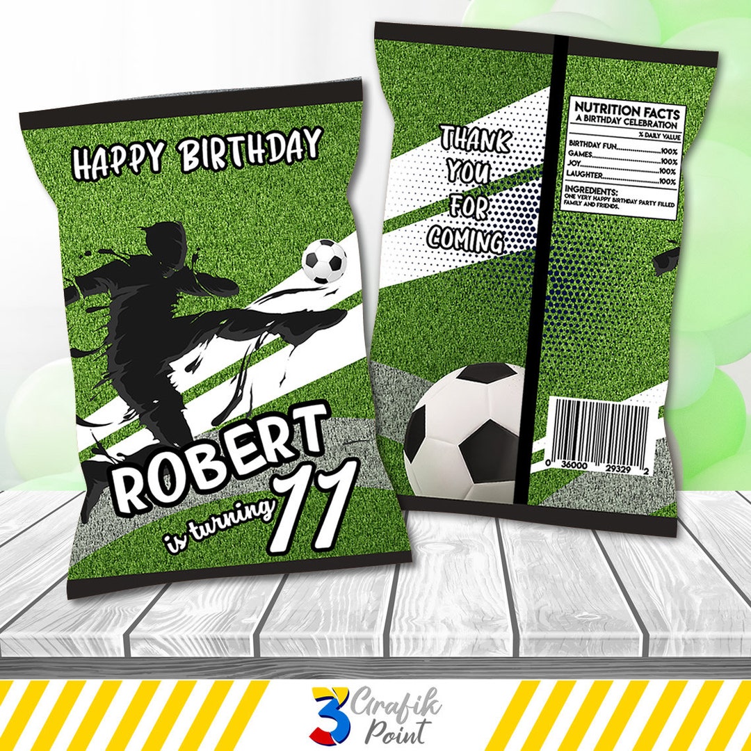 Soccer Chip Bag, Soccer Birthday Chip Bag, Football Chip Bag, Sport ...