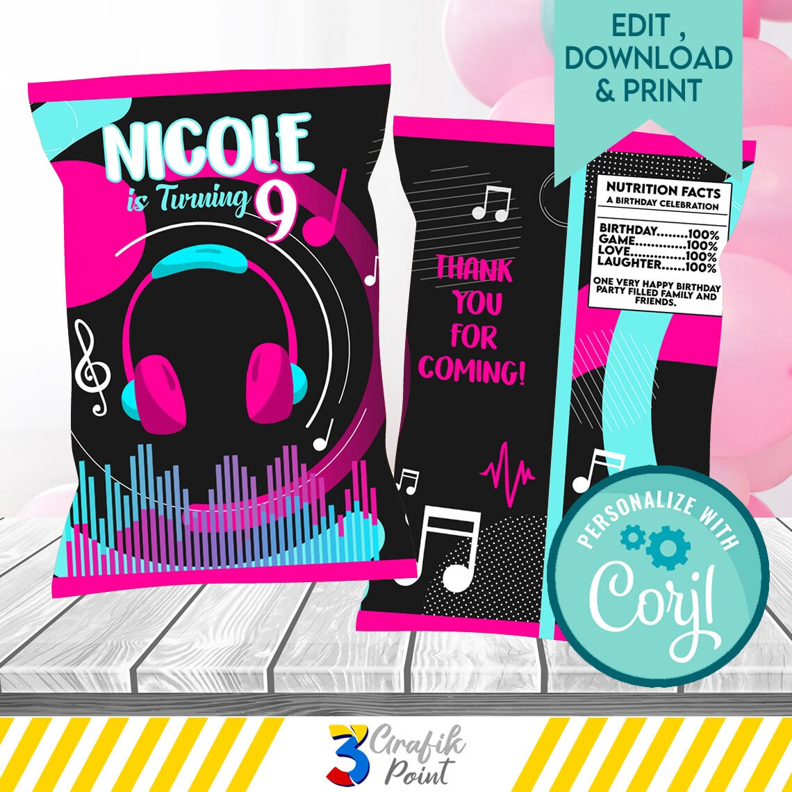 Editable Bundle Party Musical Pack Printable Musical Favor - Etsy