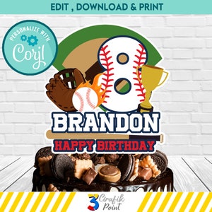 Baseball Cake Topper, Sport Cake Topper, Baseball Topper, Baseball ...