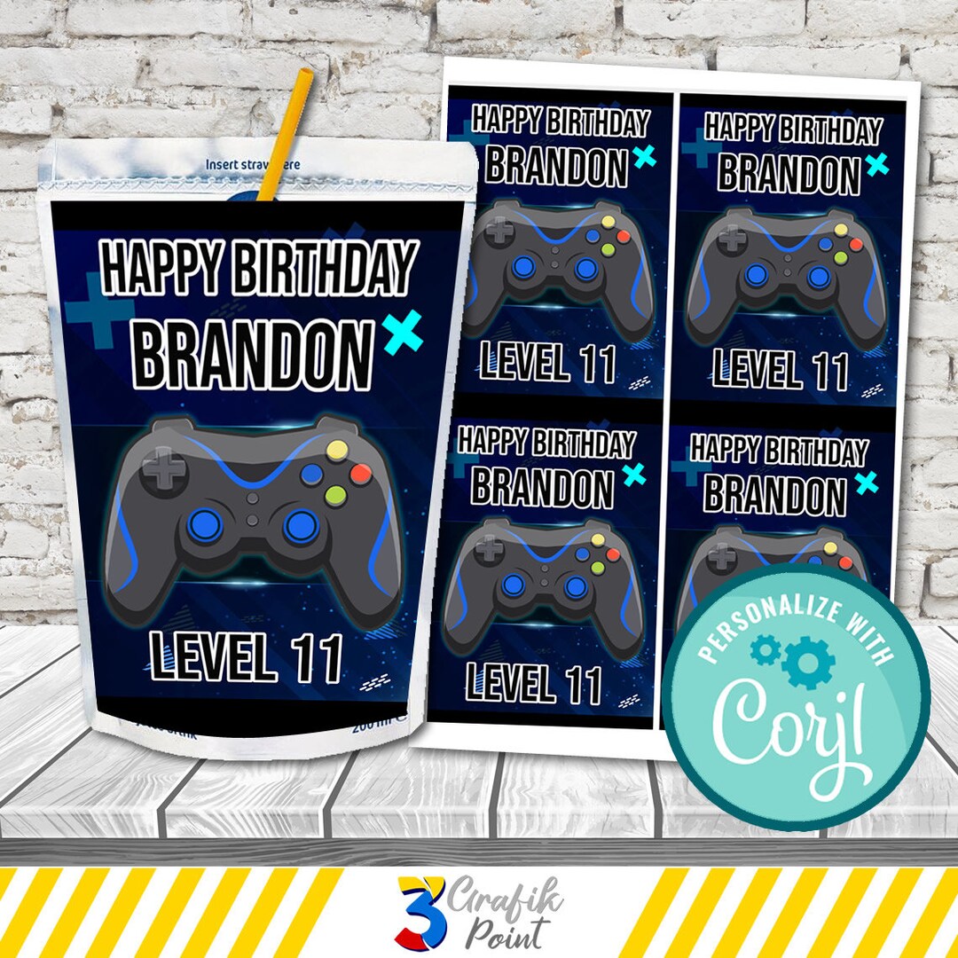 Gamer Over Juice Pouch Labels, Gamer Over Juice Labels, Printable Juice ...