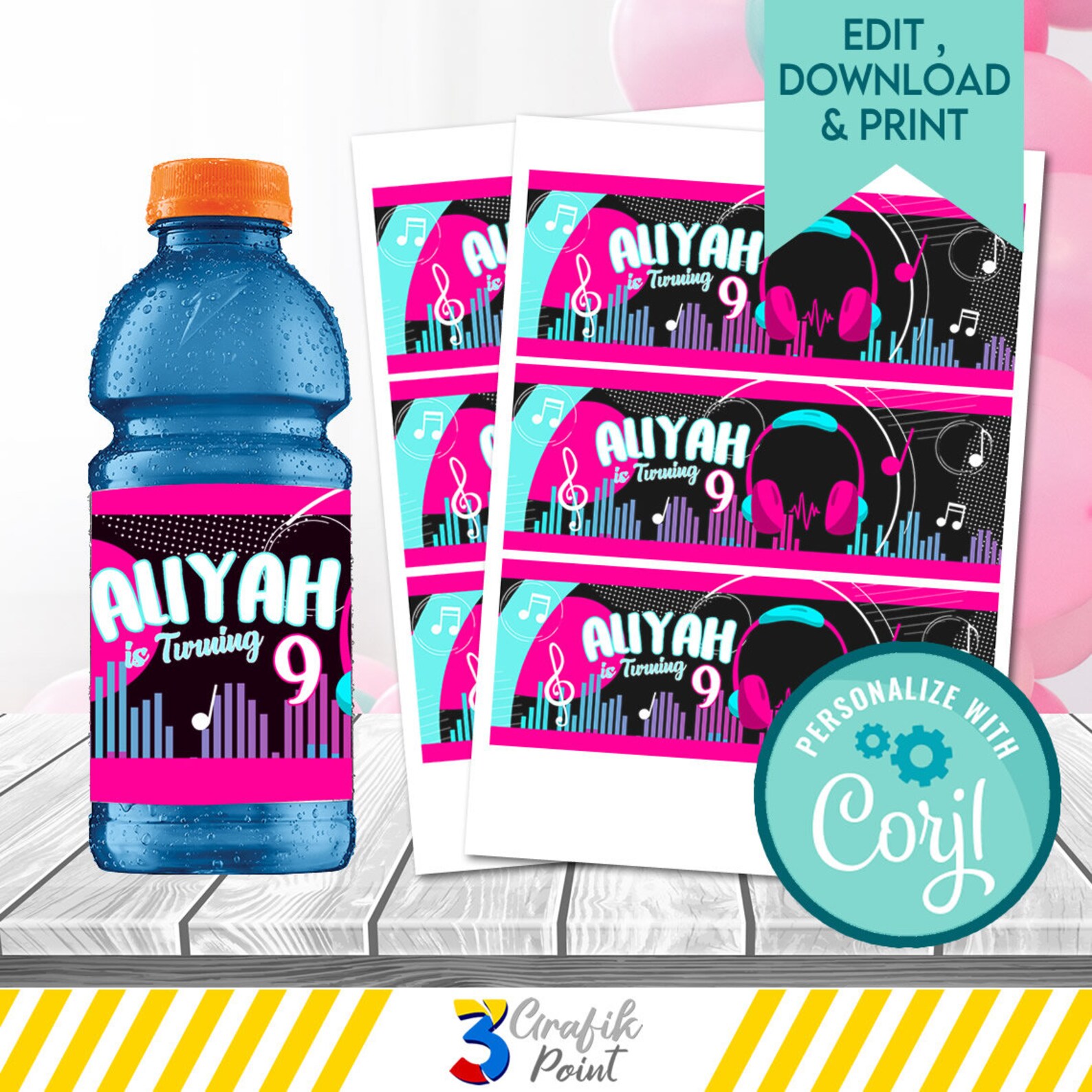 Editable Bundle Party Musical Pack Printable Musical Favor - Etsy