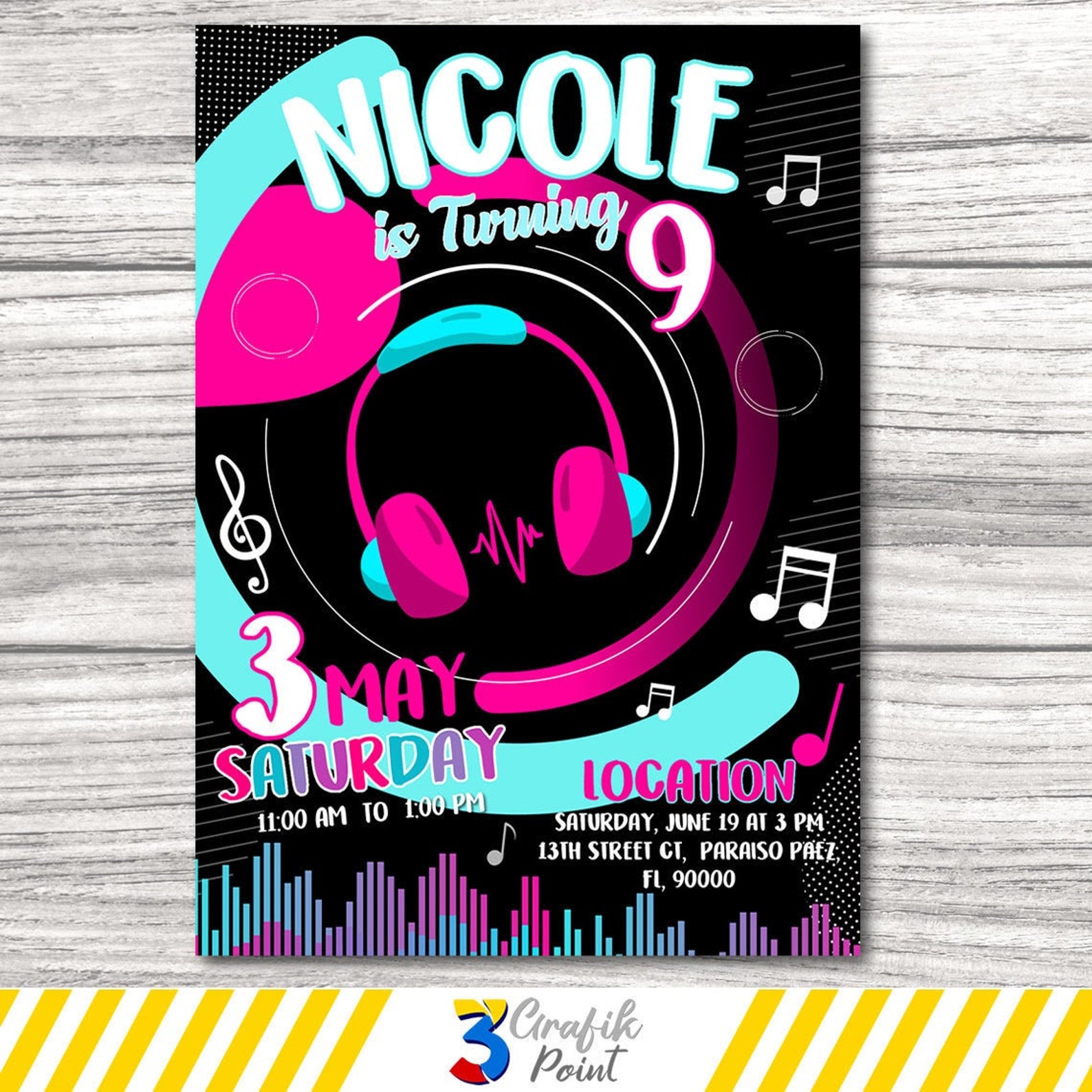 Musical Invitation Musical Birthday Invitation Musical | Etsy