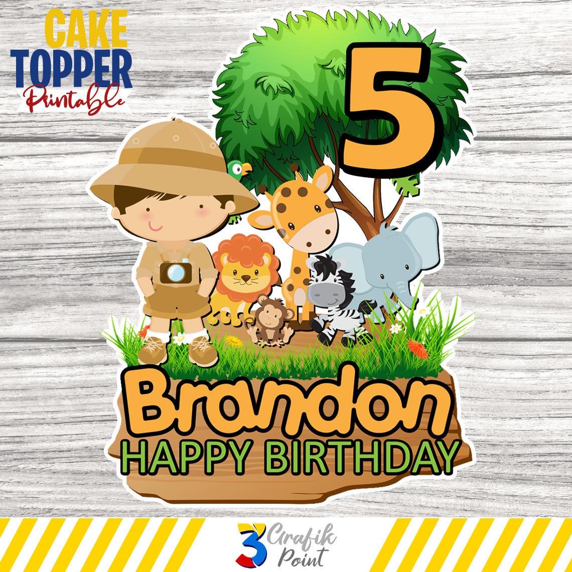 Safari Cake Topper Safari Party Cake Toppers Safari Party - Etsy