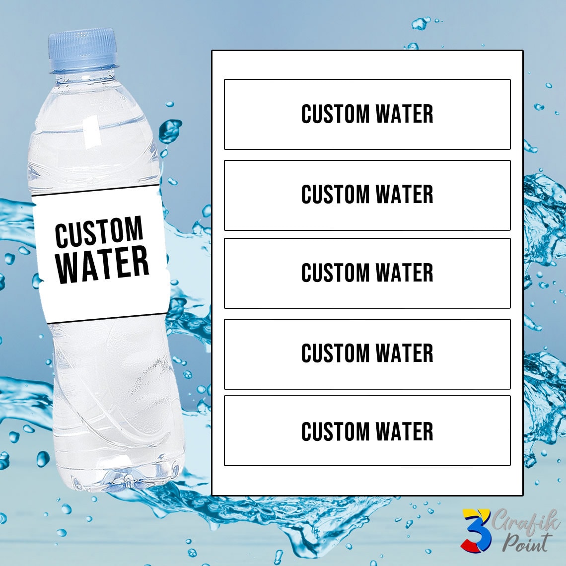 Custom Water Bottle Label, Custom Water Bottle , Custom Water Bottle ...